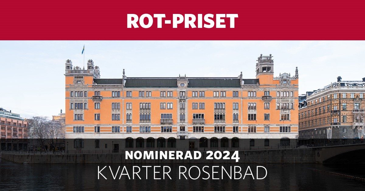 Kvarteret Rosenbad nominerat i ROT-priset - Arcona